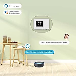 Vine Smart WiFi 7day/8period Programmable Thermostat Model TJ-225, Compatible with Alexa and Google Assistant