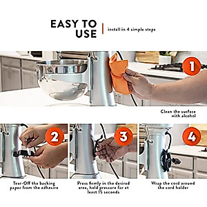 Cord Organizer Wrapper for Electrical Appliances, 10 Pack - Stick on Holder and Power Cable Keeper for a Tidy Kitchen and Home Use - Wrap Winder with Adhesive Backing for Better Appliance Storage