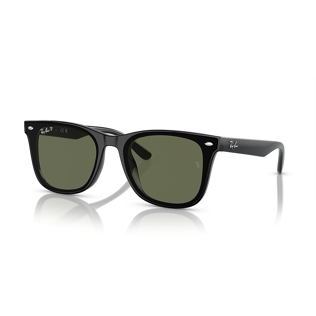 Ray-Ban RB4420 Square Sunglasses, Black/Dark Green Polarized, 65 mm