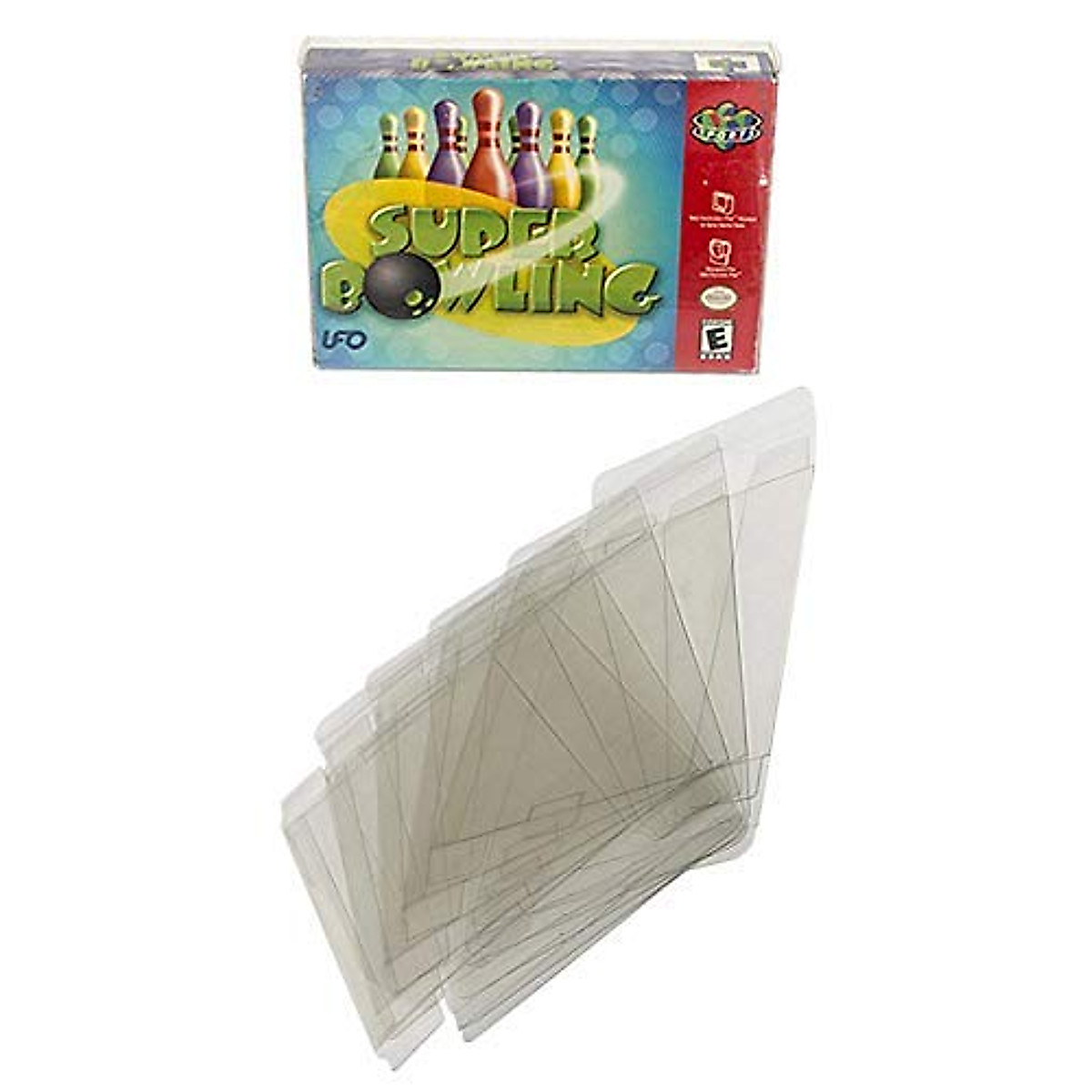 EVORETRO 25 Pieces Plastic Box Protector - compatible for N64 & SNES Sleeve Box Video Game Display Case - Super Nintendo Game Crystal Clear Scratch Resistant