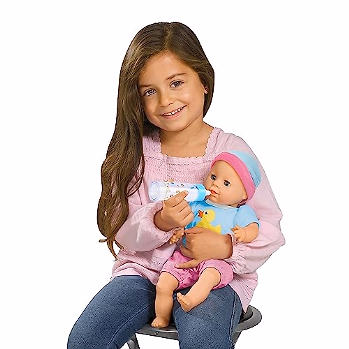 Kaydora Magic Disappearing Milk and Juice Bottles with Pacifiers for Baby Doll Accessories,6 Pieces Pretend Play Feeding Toy Set, 4 Bottles and 2 Pacifiers