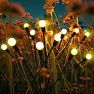ANGMLN Outdoor Solar Garden Lights, 24 LED 2 Pack Firefly Lights, Waterproof Swaying Light Yard Landscape Decorative Lights Patio Pathway Decoration Gifts for Mom Family Friends