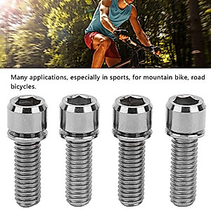 Mountain Stem Screw, Road Bike Stem Screw, Light Weight 4Pcs Portable for Road Bicycles Mountain Bike(Silver)