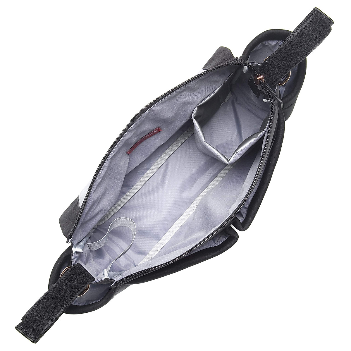 Black Travel Stroller Organizer and Hanging Diaper Bag by Storksak | Universal Fit, Large Storage Capacity, Baby Caddy with Elastic Cup Holder and Integrated Accessories