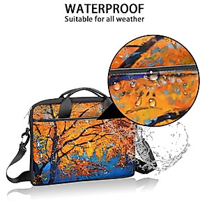 Fall Tree Laptop Computer Bag Waterproof Shoulder Messenger Bag 13-15 inch Durable Laptop Tote Bag with Shoulder Strap Handle Lightweight Crossbody Briefcase
