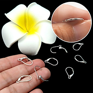 TOAOB 8pcs 925 Sterling Silver Leverback French Earring Hooks 10x16mm Hypo Allergenic Interchangeable Dangle Ear Wire Findings for Jewelry Making