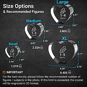 ArtPix 3D Crystal Photo, Personalized Gifts for Women, Wife, Men, Mom, Dad, Her, Him, Great Custom Gift With Your Own Photo, Customized Glass 3D Laser Etched Picture Birthday Heart