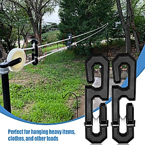 6PCS Plastic Clothesline Separator Spreader Pulley Clothesline Tightener for Long Clothesline and Heavy Loads