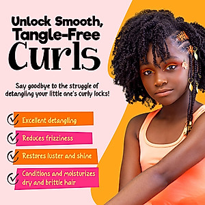 CurlyKids Textured Hair Care Set with Hair Detangler Spray, Kids Shampoo, Conditioner & Creme for Curly, Frizzy, & Wavy Hair | Sulfate & Paraben-Free Formula to Detangle, Hydrate, and Revitalize Curls