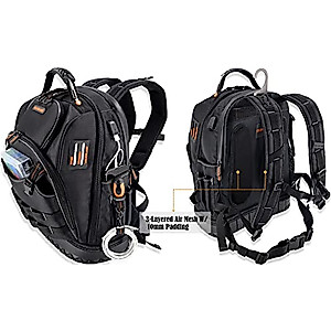 77-Pockets Tool backpack, Tool backpack for men, HVAC tool bag backpack, Electricians backpack tool bag, Large electrician backpack, Tool backpack for electricians, Tool backpack for construction