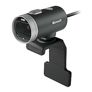 Microsoft LifeCam Cinema,Webcam with built-in noise cancelling Microphone, Light Correction, USB Connectivity, for video calling on Microsoft Teams/Zoom, compatible with Windows 8/10/11/ Mac