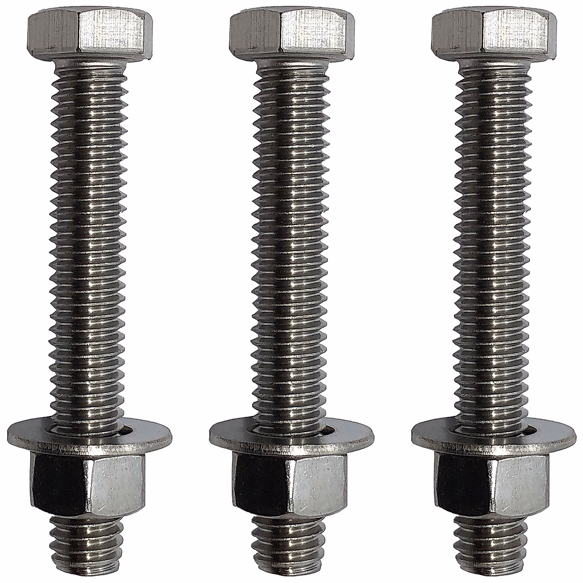 3/8" -16 x 5-304-STAINLESS Steel Bolts, Nuts & WASHERS - 18-8 HEX Head Bolt - 304 Grade. General Purpose (10) Bolts + (10) Nuts + (10) Washers