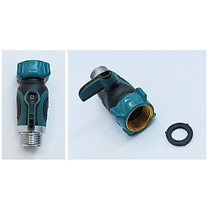 Garden Hose Shut Off Valve, Straight Garden Hose Splitter, Heavy Duty Zinc Alloy, Faucet/Hose Connector 3/4-Inch