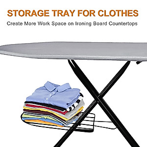 PickyanDco Foldable Ironing Board with Heat Resistant Cover, Steam Iron Rest and Non-Slip Legs - Sturdy Metal Frame Full Metal Construction Iron Board(14 * 34 * 53inches)