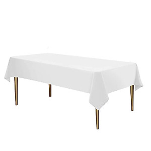 Party Dimensions White Disposable Plastic Tablecloth for Rectangle Tables (12 Pack) Table Cloths for Parties, Events & Weddings, Indoors & Outdoors, 54 x 108 inches, Plastic Table Cover