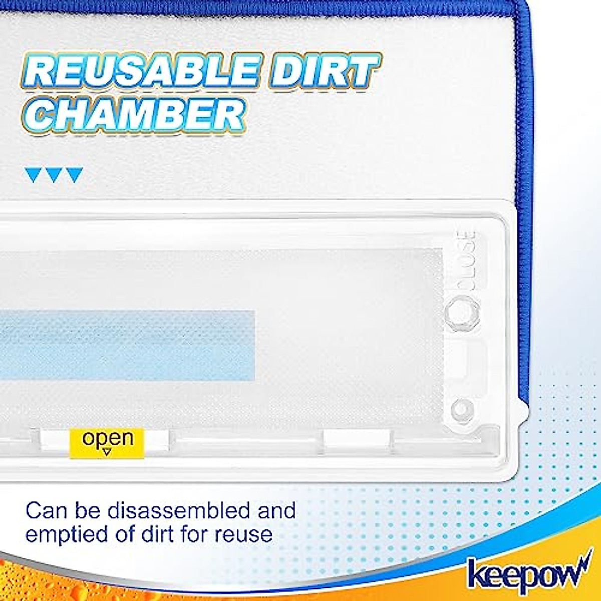 KEEPOW 12 Pack Reusable Mop Pads Refills for Shark Vacmop Replacement Pads Compare to Shark Vacmop Disposable Hard Floor Pads