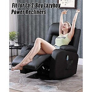 Metal Drive Toggle Bracket Fit for All La-Z-Boy Lazyboy Power Recliners Parts, Metal Motor End Clevis Mount Toggle with 2Pcs Plastic Split Bushings, Black