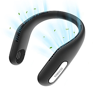 TREKOO Portable Neck Fan, Hanging Neck Fan, Bladeless Personal Neck Fan Rechargeable Battery Operated USB Hands Free Neck Fan for Cooling Around the Neck