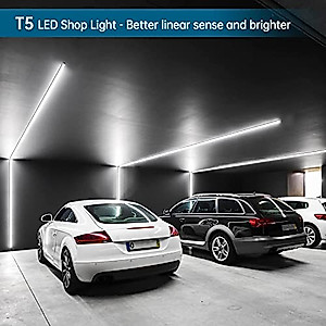 Barrina (Pack of 22) LED T5 8FT 5000lm 6500K 10-Pack & 4FT 2200lm 6500K 12-Pack(Super Bright White) LED Shop Light, Ceiling and Under Cabinet Light, Corded Electric with Built-in ON/Off Switch