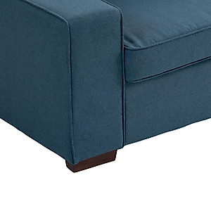 UIXE 80" Loveseat Sofa, Modern Love Seat Living Room 3-Seater Couches with Linen Fabric Cushion, Mid Century Upholstered Wide Track Armrest Couch Comfy Solid Wood Furniture for Bedroom, Blue