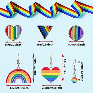 Rainbow Earrings, LGBTQ Pride Earrings, 6 Pairs Gay Pride Charm Alloy Enamel Dangle Earrings for Women and Men