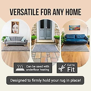 ITSOFT Ultra Premium Non Slip Felt Area Rug Pad, Thick Cushioned Gripper Pad for Hardwood Floors Under Carpet Protects Floors, 1/4" Thickness, 8 x 10 Feet