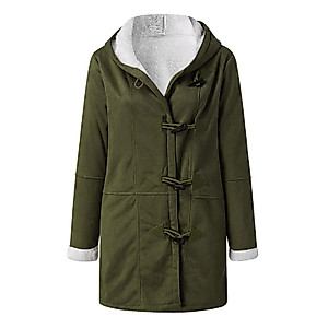 Plus Size Winter Coats for Women 2024 Warm Sherpa Fleece Lined Distressed Jackets Hooded Parka Faux Suede Pea Coat Outerwear, women coat winter jackets for women plus size, Army Green 3x
