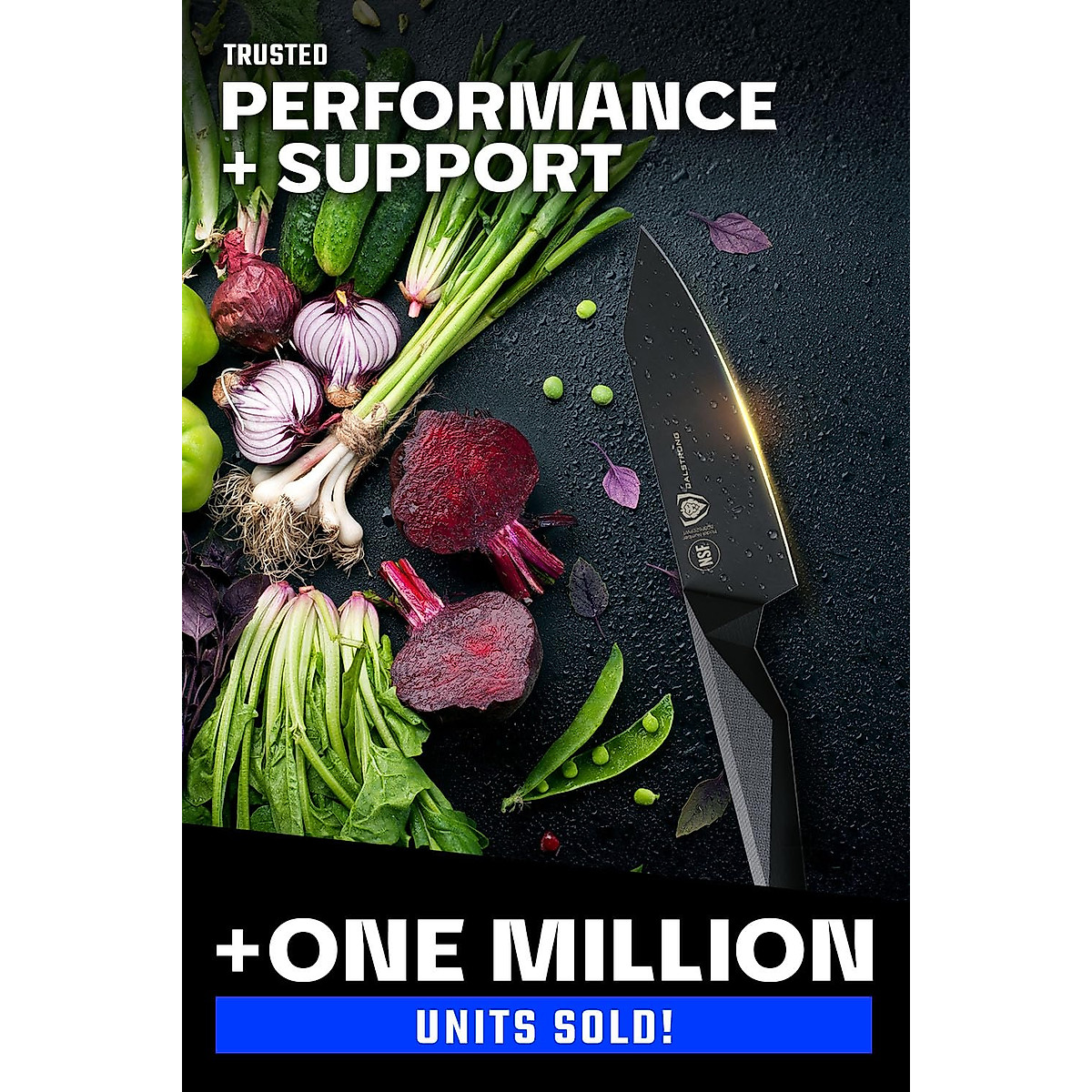 Dalstrong Chef Knife - 6 inch - Shadow Black Series - Black Titanium Nitride Coated - Razor Sharp Kitchen Knife - High Carbon 7CR17MOV-X Vacuum Treated Steel - Sheath - Chef's Knife - NSF Certified