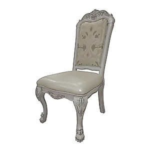 Wycian Kitchen Chair High Chair Seat, Sofa Bed Chair 2PCS White Pu Capacity 350LB 23" L 26" W 47" H Living Room Bedroom Dining Rooms Garden