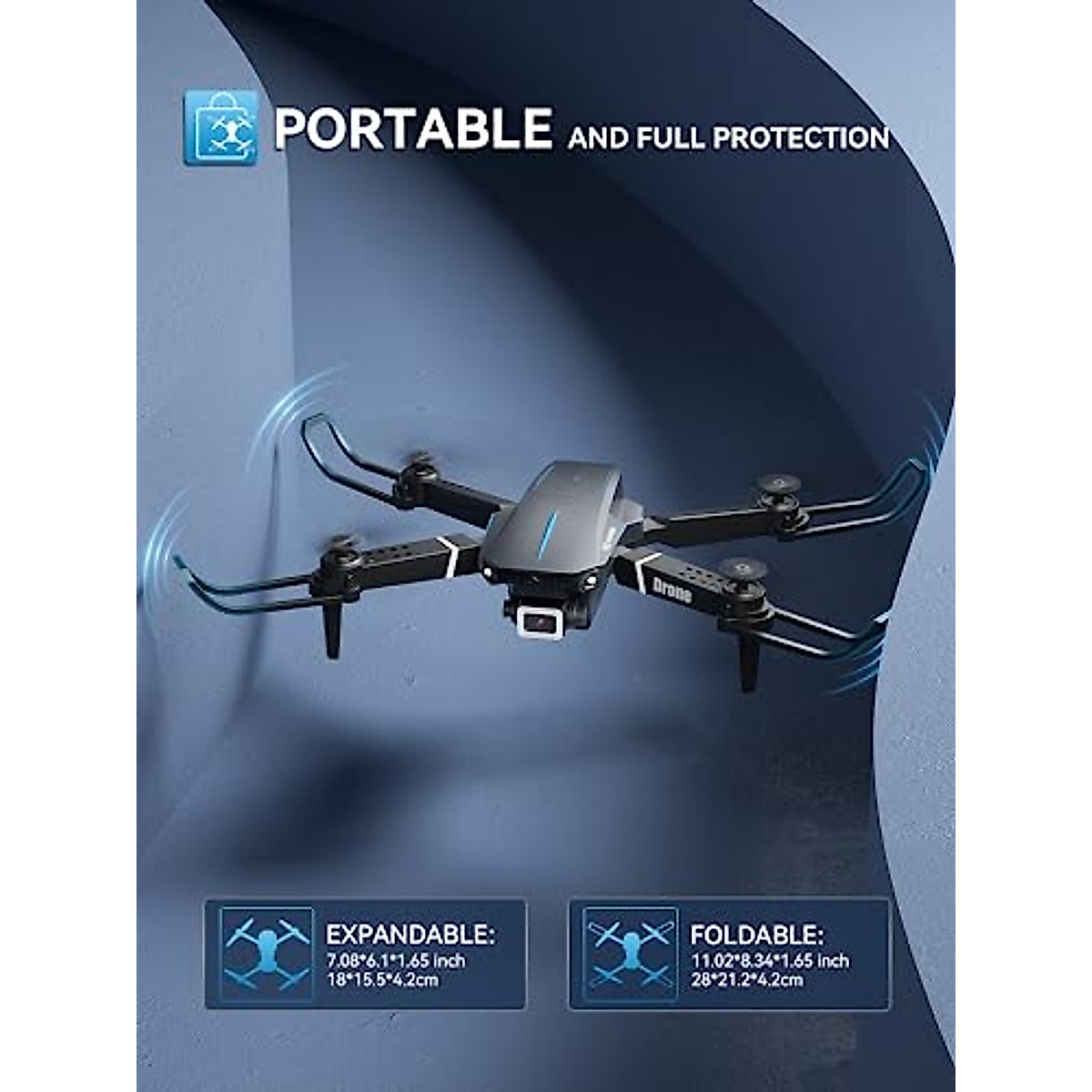 Drones with Camera for Adults Beginners Kids, Foldable Drone with 1080P HD Camera, RC Quadcopter - FPV Live Video, Altitude Hold, Headless Mode, One Key Take Off/Landing, APP Control