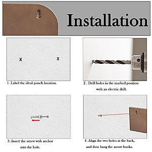 EMAISON Coffee Hooks Coat Rack with 6 Mug Holders, Vintage Style, Rustic Wood, for Entryway, Living Room, Kitchen, Bathroom, Office, Hallway