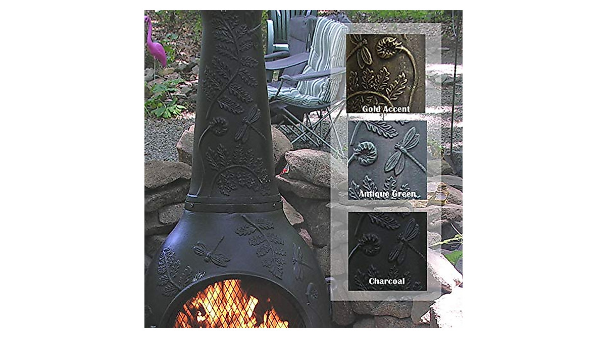 Blue Rooster Dragonfly Chiminea: Stylish & Rust-Free