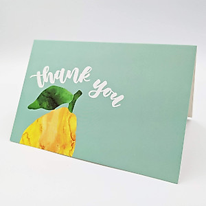 Gooji 4x6 Lemon Thank You Cards (Bulk 36-Pack) Matching Peel-and-Seal White Envelopes Assorted Set Birthday Party, Bridal Shower, Baby Shower, Weddings, Graduation Blank Notes