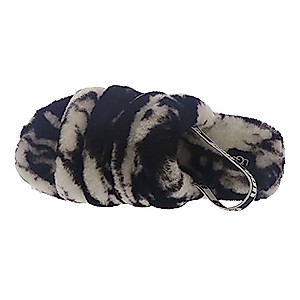 UGG Girls K Fluff Yeah Slide Marble Slipper, Black, 5 Big Kid
