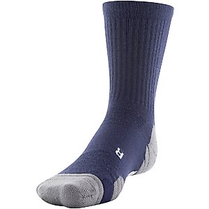 Under Armour Youth Team Crew Socks, 1-Pair, Midnight Navy/Graphite/White, Small