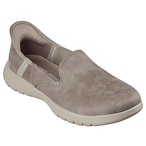 Skechers Women's Slip on Loafer, Taupe, 8