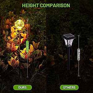 D-MER Solar Garden Lights 2 in One Pack LED Waterproof Landscape Outdoor Yard Pathway Lights for Halloween Christmas Decorations
