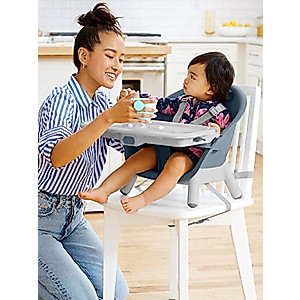 Skip Hop Baby High Chair 4 in 1 Convertible High Chair, EON, Slate Blue