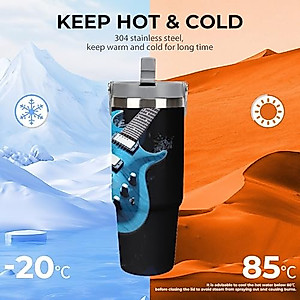 SYJTGDE Large Capacity Car Cup Blue Guitar Fashionable Upgrade Car Cup Advanced And Beautiful Travel Cup