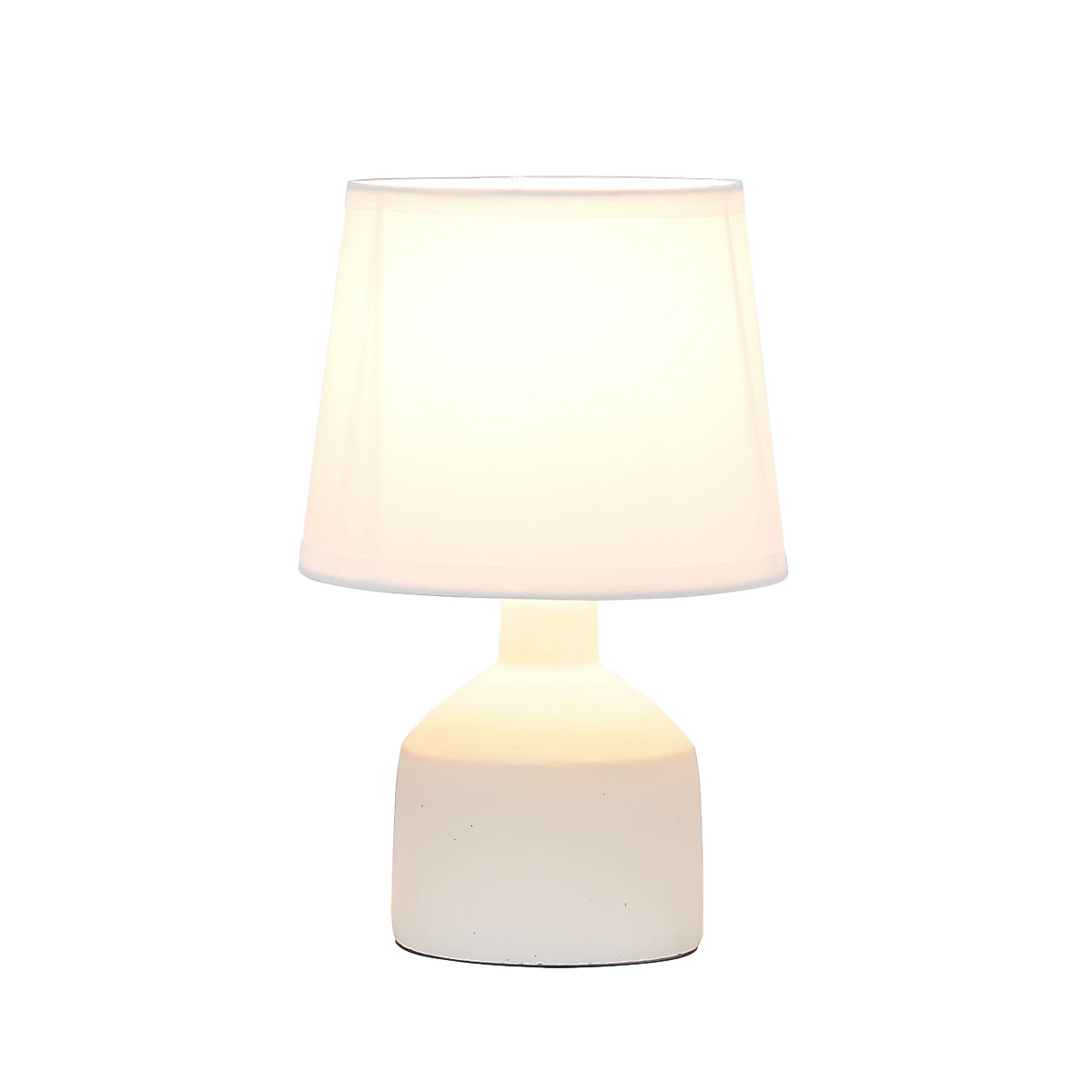 Simple Designs LT2080-OFF Mini Bocksbeutal Concrete Table Lamp, Off White