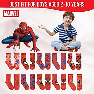 Marvel Spider Man Boys Socks, 10-Pack of Decorative Spiderman Toddler Socks, Amazing Legends Socks for Boys