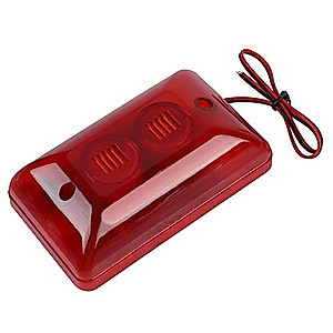12V 15W Wired Strobe Siren,Sound and Light Alarm System,Sound Alarm Strobe Flashing Red Light 120dB for Home Security