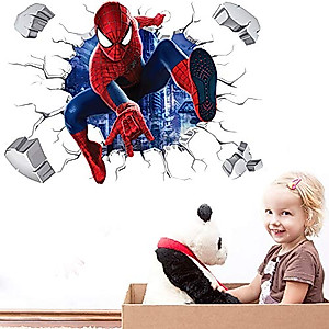 FANG LIAN Cartoon Wall Decals for Kids Room Wall Decor DIY Removable Superhero Wall Stickers for Boys Bedroom Living Room Children Themed Room Party Decoration (Size 24 x 16 inch)