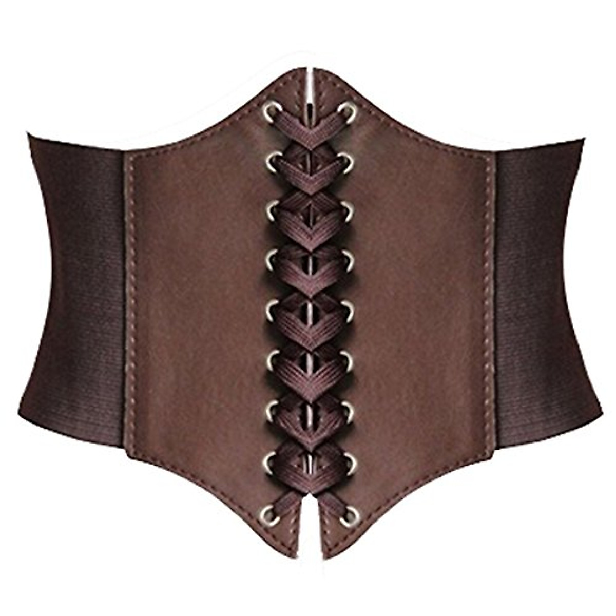 Alivila.Y Fashion Womens Faux Leather Underbust Corset Belt Bustier A13-Coffee
