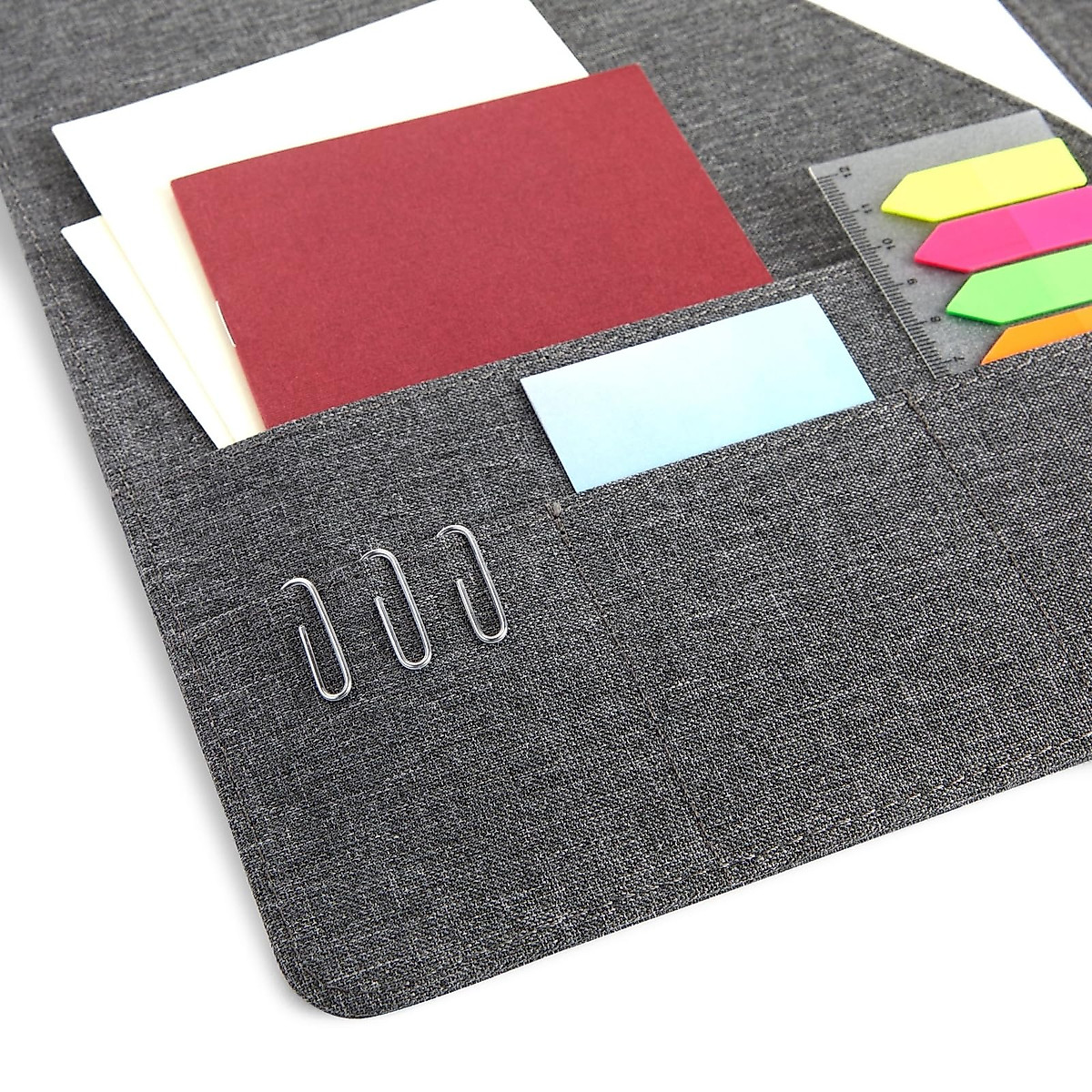 Professional Legal Notepad Portfolio, Grey Folio Notebook for Business and Work Organizer (12.5 x 10 in)