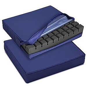 HAVARGO Outdoor Seat Cushions Set of 2, 18.5X16 Outdoor Chair Cushions Waterproof 1500H Fade-Resistant Patio Chair Cushion, Patented Ventilation Chair Cushions for Outdoor Furniture, Navy Blue