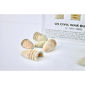 Civil War Minié Ball Bullets Display - Authentic Lead Bullets Preserved in Lucite, Handmade in USA, 4x3x1 inches, for Display or Education Purposes