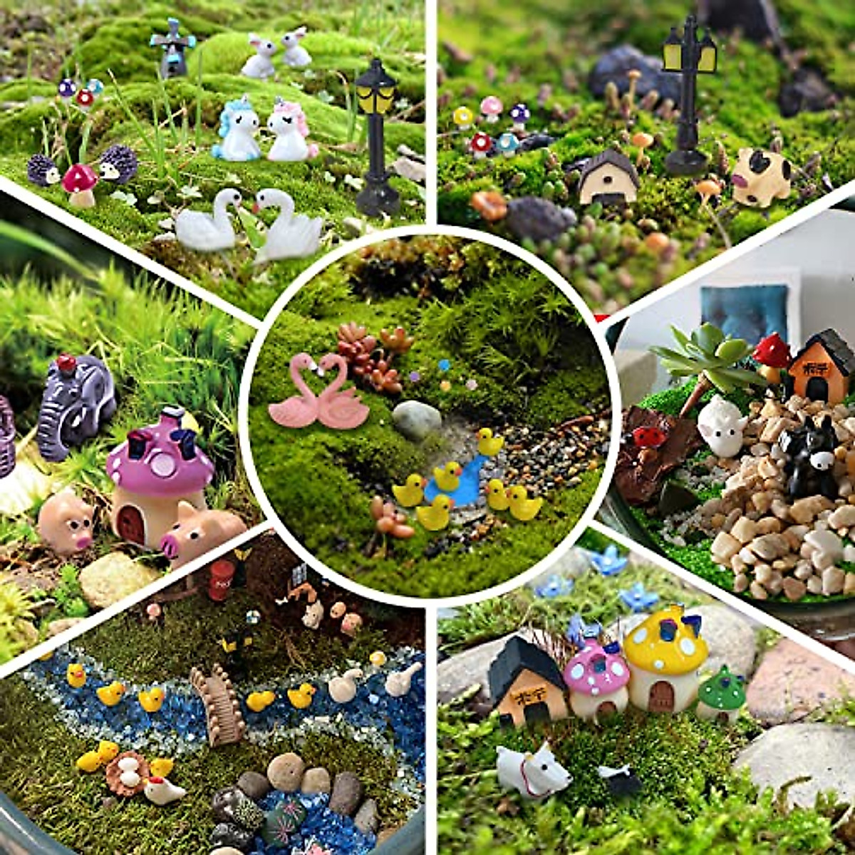 Dracarys Selected 100 Pieces Fairy Garden Accessories, Fairy Garden Kit, Fairy Garden Animals, Miniature Figurines, Micro Landscape Ornaments Kit, Garden DIY Kit, Environmental Resin