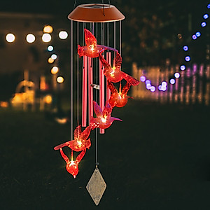 Cardinal Wind Chime Solar Garden Cardinal Gifts for Women Gift for Women Solar Cardinal Gift Memorial Wind Chimes Birthday Gifts for Grandma Solar Cardinal Garden Light Gift Women Gift