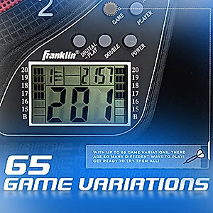 Franklin Sports Electronic Dart Board Sets - Soft Tip Electric Dartboard With Digital Scoreboard - (6) Darts Included, 15"